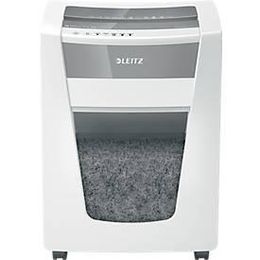 Leitz IQ Office Pro Aktenvernichter P4, Partikelschnitt 4 x 40 mm, 30 Liter, 20 Blatt Schnittleistung, Anti-Papierstau-Technologie, mit Rollen, weiß