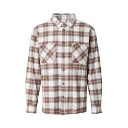 DAN FOX APPAREL Hemd 'Mattes' Herren Gr&ouml;&szlig;e S braun / offwhite