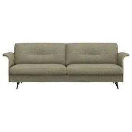 3-Sitzer FLEXLUX "Glow Designsofa, bequem und komfortabel durch hochwertigen Sitzaufbau", grün (fall grün), B:224cm H:81cm T:91cm, 62% Polyester/17%Baumwolle/14%Viscose/7%Leinen, Sofas, Skandinavisches Design, In hochwertiger Verarbeitung