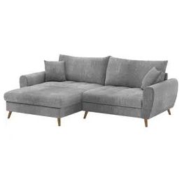 Ecksofa MR. COUCH "Blackburn II L-Form", grau (dolce 16 graphite), B:246cm H:71cm T:170cm, Dolce (100% Polyester), Sofas, Wahlweise mit Kaltschaumpolsterung bis 140 kg belastbar