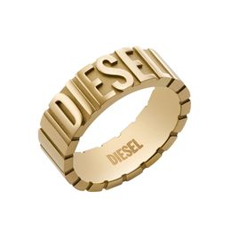 Fingerring Diesel "Schmuck Edelstahl Fingerring" Gr. 21, gold (gelbgoldfarben), Fingerringe, Damen, 21, Edelstahl, 8mm