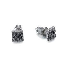 Paar Ohrstecker Kingka "SIE020", silber (silberfarben, schwarz), Ohrringe, Herren, Silber 925 (Sterlingsilber)