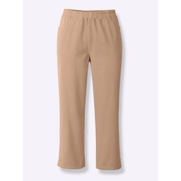 Caprihose Classic Basics, Damen, Gr. 56, Normalgrößen, beige, 100% Baumwolle, unifarben, 3/4-Länge, Hosen