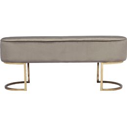 Sitzbank Kayoom "Athea, bequeme Polsterung mit maximalem Sitzkomfort", grau (taupe, gold, gold), B:105cm H:42cm T:40cm, Polyester, MDF, Holzwerkstoff, Stahl, Sitzbänke, bequem, elegant, weicher Stoffbezug, unterschiedliche Farbvarianten