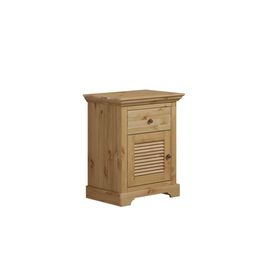 Nachtkommode Home Affaire "Rauna, Landhausstil, edles Design mit Lamellen und Kassetten, 2 Farben", beige (natur), B:56cm H:69cm T:39cm, Massivholz, Sideboards, FSC zertifiziertes Kieferholz, massive Qualität mit viel Stauraum