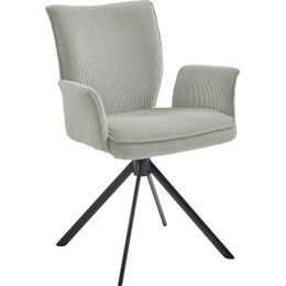 NIEHOFF SITZMÖBEL Esszimmerstuhl NIEHOFF SITZMÖBEL, beige (shell, schwarz), B:61cm H:88cm T:59cm, 95% PES, 5% NY, Stühle, 2er Set, Bezug Cord, Stativgestell mit Drehfunktion, Sitzhöhe 50