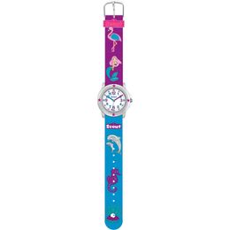 Quarzuhr Scout "Star Kids, 280393023", bunt, Armbanduhren, Kinder, Muschel-Delphin-,Meerjungfraumotiv, ideal auch als Geschenk