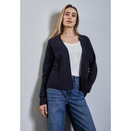 Cardigan Street One, Damen, Gr. 38, blau (tiefblau), Strick, Obermaterial: 30% Polyester, 29% Polyacryl, 21% Viskose, 20% Nylon, casual, bequem hüftbedeckend, Langarm, Strickjacken