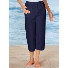 Caprihose Classic Basics, Damen, Gr. 48, Normalgrößen, blau (marine), 100% Baumwolle, unifarben, 3/4-Länge, Hosen