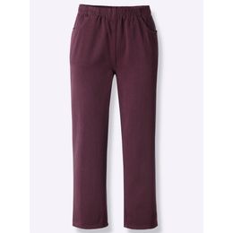 Caprihose Classic Basics, Damen, Gr. 48, Normalgrößen, lila (beere), 100% Baumwolle, unifarben, 3/4-Länge, Hosen