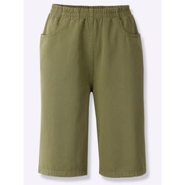 Bermudas Classic Basics, Damen, Gr. 42, Normalgrößen, grün (oliv), 100% Baumwolle, unifarben, knielang, Hosen