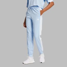 Sporthose adidas Sportswear "W 3S SJ JOGGER", Damen, Gr. L, N-Gr, globlu, weiß, Obermaterial: 93% Baumwolle, 7% Elasthan, sportlich, Hosen