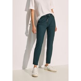 Homewearhose Cecil "TRACEY", Damen, Gr. S (38), Länge 28, grün (fir grün), Obermaterial: 75% Polyamid, 25% Elasthan, leicht glänzend, casual, regular fit knöchellang, Hosen, mit Tunnelzug