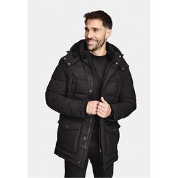 Parka NEW CANADIAN "Parka", Herren, Gr. 27, schwarz, 100% Polyester, unifarben, lang, ohne Ausschnitt, Jacken, im tollen Stepp-Design