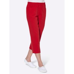 Caprihose Classic Basics, Damen, Gr. 52, Normalgrößen, rot, 100% Baumwolle, unifarben, 3/4-Länge, Hosen