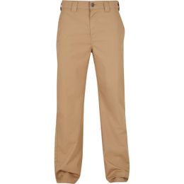 Stoffhose Urban Classics "Urban Classics Herren Classic Workwear Pants", Herren, Gr. 28, Normalgrößen, beige (unionbeige), 65% Baumwolle, 35% Polyester, unifarben, loose fit, Hosen