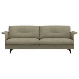 3-Sitzer FLEXLUX "Glow bequem und komfortabel durch hochwertigen Sitzaufbau, Designsofa", grün (fall grün), B:224cm H:81cm T:91cm, 62% Polyester/17%Baumwolle/14%Viscose/7%Leinen, Sofas, Skandinavisches Design, In hochwertiger Verarbeitung