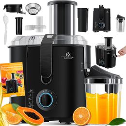 Kesser&reg; Entsafter f&uuml;r Obst und Gem&uuml;se aus Edelstahl 1100W gro&szlig;e 85 mm Einf&uuml;ll&ouml;ffnung inkl. Reinigungsb&uuml;rste und Saftbeh&auml;lter 3 Geschwindigkeitsstufen, Saftpresse Juicer