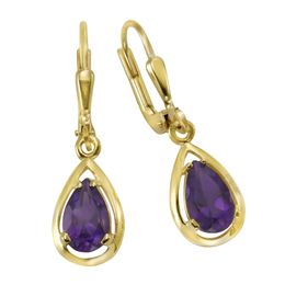 Diamonds by Ellen K. Fascination by Ellen K. Ohrringe Gold 333 mit echtem Amethyst-Tropfen