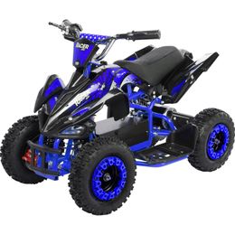 Actionbikes Motors Kinderquad Racer 1000, Pocket-Quad mit 1000 Watt Elektromotor, 3 Batterien, Sto&szlig;d&auml;mpfer, bis 24 km/h (Schwarz/Blau)