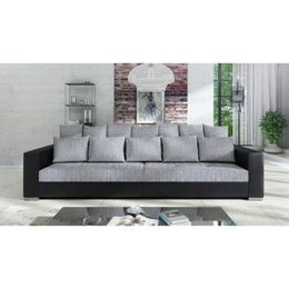 Modernes Big Sofa Wohnlandschaft Sofa Couch Jumbo XXL 2 - Schwarz - Hellgrau