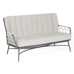 Loungesofa Yale Aluminium mit Polyrope silbergrau Relaxsofa Garten-Sofa - SonnenPartner