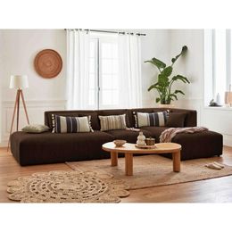 Lisa Design - Victoire – modulares ecksofa rechts – 5-sitzer – aus cord - braun