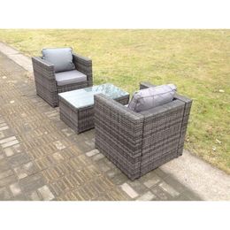 Rattan Gartenmöbel Stühle Oblong Couchtisch Set - Fimous