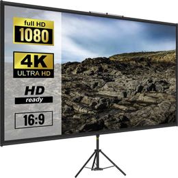 Vevor - 16:9 Beamer Leinwand 4K hd Stativleinwand Projektionsfläche 200x113cm Präsentationswand 160-Grad-Betrachtungswinkel Leinwand 200-250cm