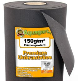 Aquagart 200m² Gartenvlies Unkrautvlies Unkrautfolie Mulchfolie Mulchvlies 150g/m² 1m br.