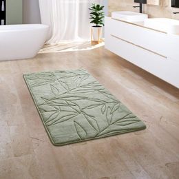 Badezimmerteppich Badematte Badteppich Badvorleger Flauschig Memory Foam 3D Grün, 50x80 cm - Paco Home