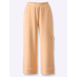 Dehnbund-Hose, Damen, Gr. 36/38, Normalgrößen, rot (apricot), 50% Modal, 44% Polyester, 6% Elasthan, unifarben, Hosen