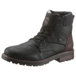 Winterstiefelette Rieker, Herren, Gr. 45, schwarz (schwarz, grau), Lederimitat, klassisch, Schuhe, mit Schaftpolsterung