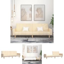 Schlafsofa 2-Sitzer Creme Stoff - Sofas - Creme - The Living Store