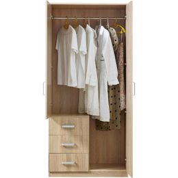 Kleiderschrank Bodolz 176x80x52 cm mit Spiegel [en.casa]