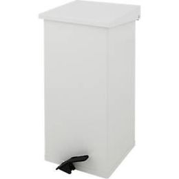 Dutch Design Tritt-Mülleimer Carro-Kick, feuerfest, Soft-Close-Deckel, 55 Liter, B 300 x T 300 x H 600 mm, weiß