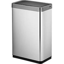 EKO Sensor-Abfalleimer Mirage X, 47 Liter, Edelstahl matt, fingerabdruckfest, B 469 x T 279 x H 648 mm, silber/schwarz
