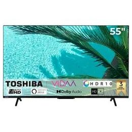 Toshiba LED-Fernseher, E (A-G), schwarz, 55, Fernseher