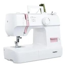 Medion Freiarm-Nähmaschine "MD 11179, 12 Stichmuster, 4 Schritte Knopfloch", rosa, B:34,5cm H:27cm T:14,5cm, Nähmaschinen, Vertikales Spulsystem, LED Nählicht, Integrierter Fadenschneider