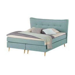 Möbel Kraft Boxspringbett - blau - Materialmix - 157 cm - 122 cm - Möbel Kraft