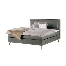 Möbel Kraft Boxspringbett - grau - Materialmix - 180 cm - 118 cm - Möbel Kraft