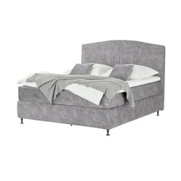 Kings and Queens Boxspringbett Skyer - grau - Materialmix - 164 cm - 132 cm - Möbel Kraft