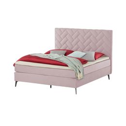 Möbel Kraft Boxspringbett Weave - rosa/pink - Materialmix - 200 cm - 122 cm - Möbel Kraft