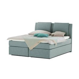 Wohnwert Boxspringbett Dormian Saman - türkis/petrol - Materialmix - 160 cm - 127 cm - Möbel Kraft