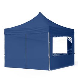 TOOLPORT 3x3m Aluminium Faltpavillon, inkl. 4 Seitenteile, dunkelblau - (59001)