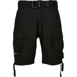 Cargoshorts Brandit "Brandit Herren Savage Vintage Cargo Shorts", Herren, Gr. 4XL, US-Größen, schwarz, 100% Baumwolle, loose fit, Hosen