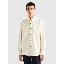 Benetton Hemd in Creme - 74% | Gr&ouml;&szlig;e S | Herren-plussize