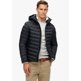 Steppjacke Superdry "HOODED FUJI SPORT PADDED JKT", Herren, Gr. XXL, blau (eclipse navy), Web, Obermaterial: 100% Polyester, unifarben, modisch, slim fit, Langarm gerader Abschluss, Jacken