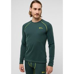 Langarmshirt Jack Wolfskin "INFINITE WARM LS M", Herren, Gr. XL (54/56), grün (schwarz, olive), Obermaterial: 92% Polyester, 8% Elastan, Shirts