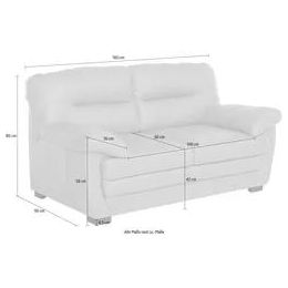 2-Sitzer COTTA "Royale", braun, B:160cm H:86cm T:90cm, NaturLEDER (echtes Rindsleder), Kunstleder SOFTLUX, Luxus-Kunstleder, Luxus-Microfaser (100% Polyester), Sofas